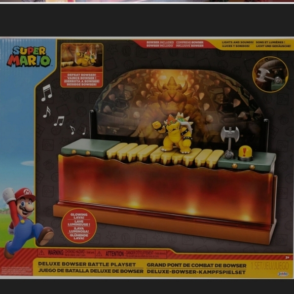 Nintendo | Toys | Nib Super Mario Nintendo Deluxe Bowser Battle Playset ...